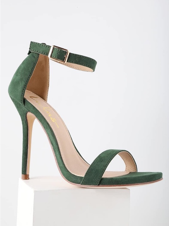 Lulus | Shoes | Lulus Elsi Forest Green Suede Single Strap Stiletto ...